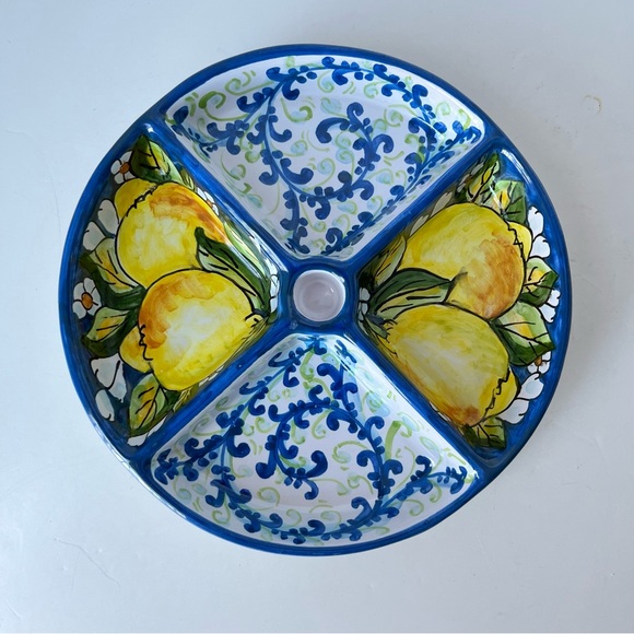 Vintage | Dining | Hand Painted And Signed Italian Ceramic Divided Dish ...
